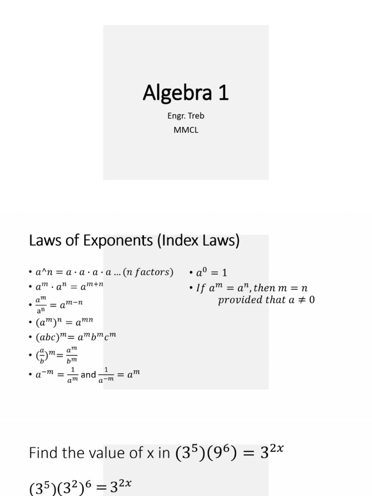 Algebra 1 | PDF