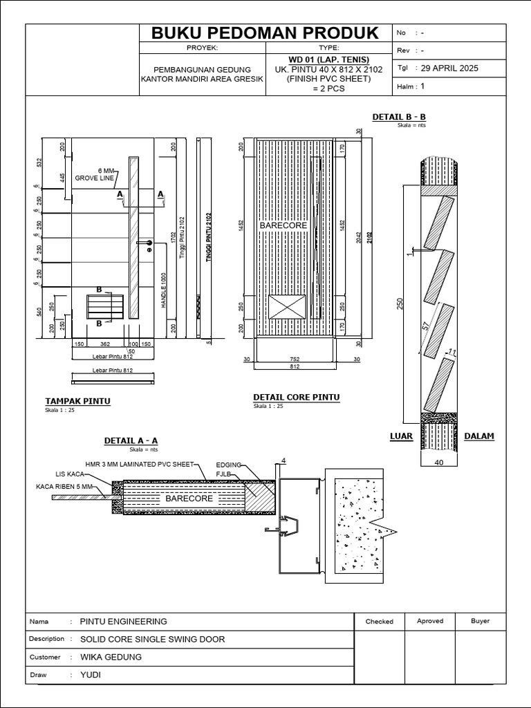 Spesifikasi Pintu Solid Core Gresik | PDF