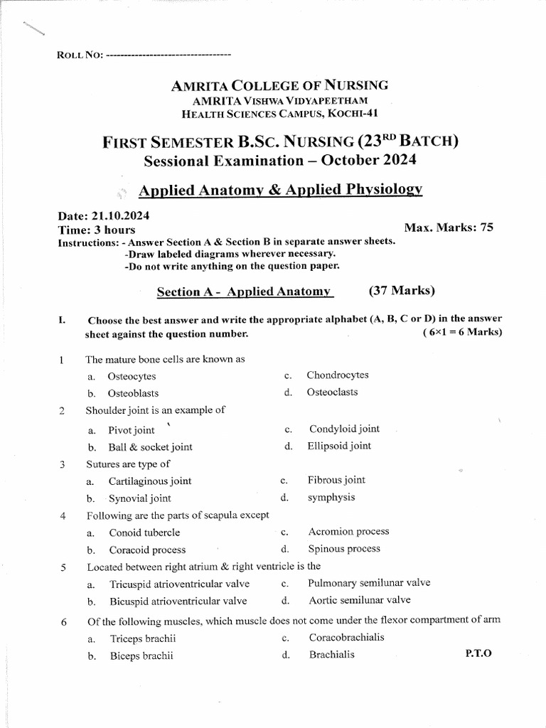 First Semester Sessional2024 | PDF