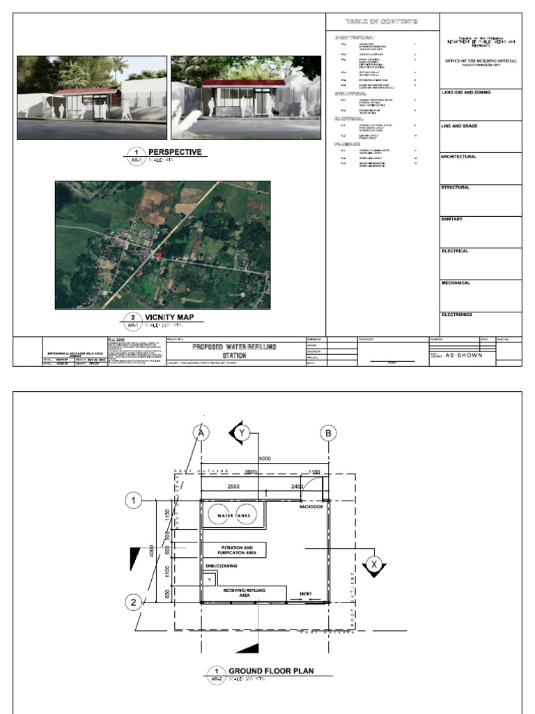 Proposed Water Refilling Station Plans | PDF | Door | Architectural Design