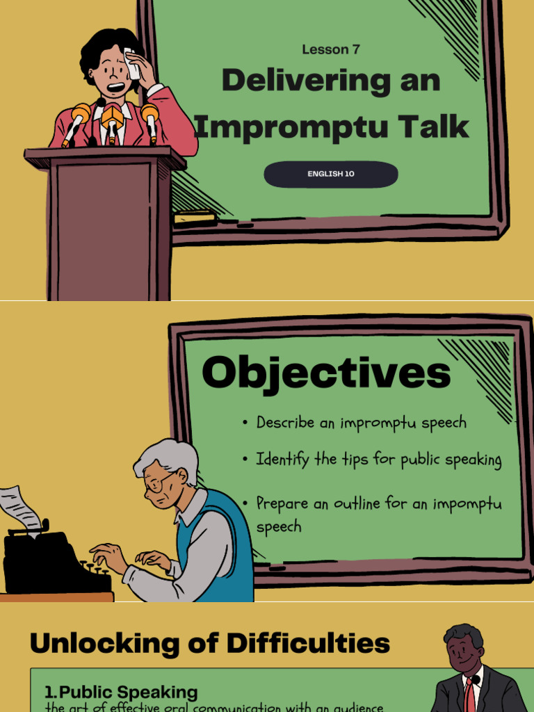 Impromptu Speech Essentials for English 10 | PDF