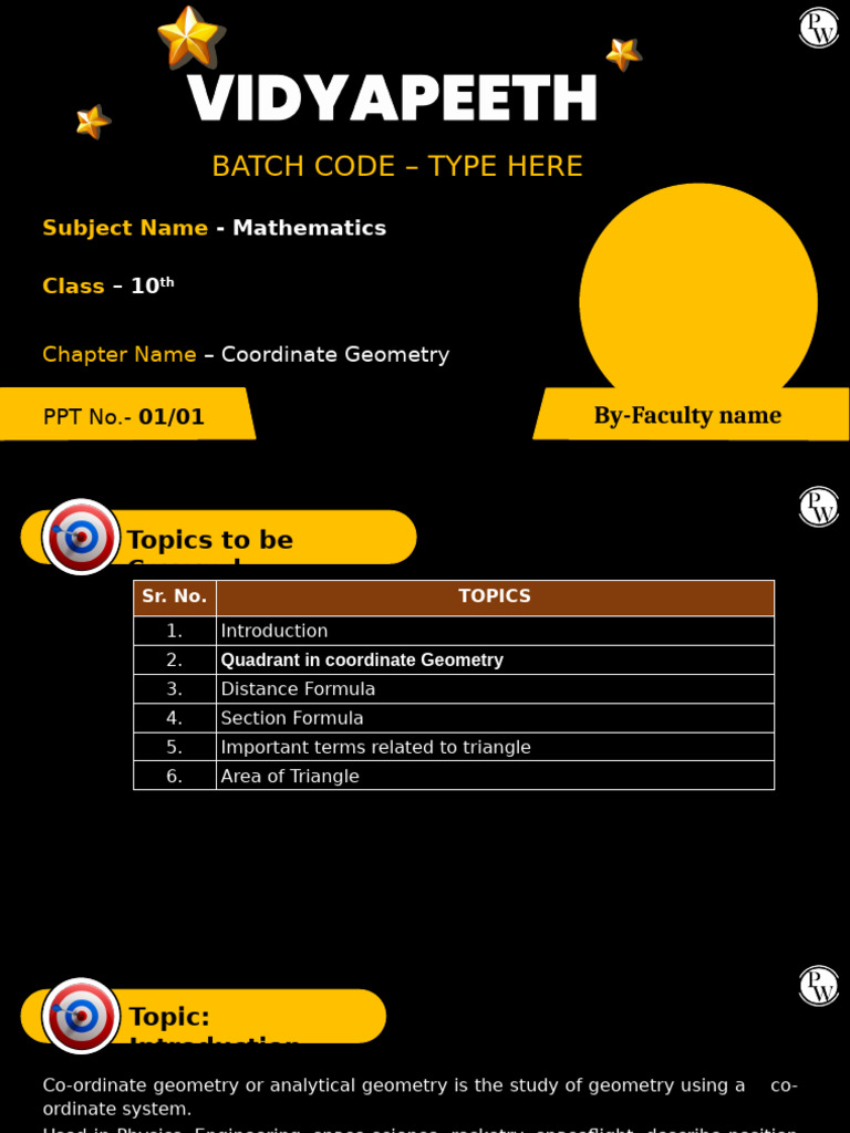 CBSE X Coordinate Geometry | PDF | Cartesian Coordinate System | Triangle
