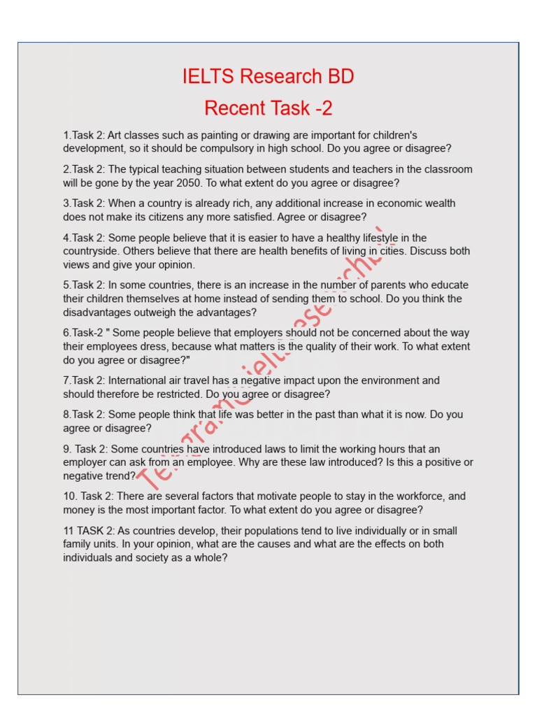 IELTS Research BD Recent Task - 2 | PDF