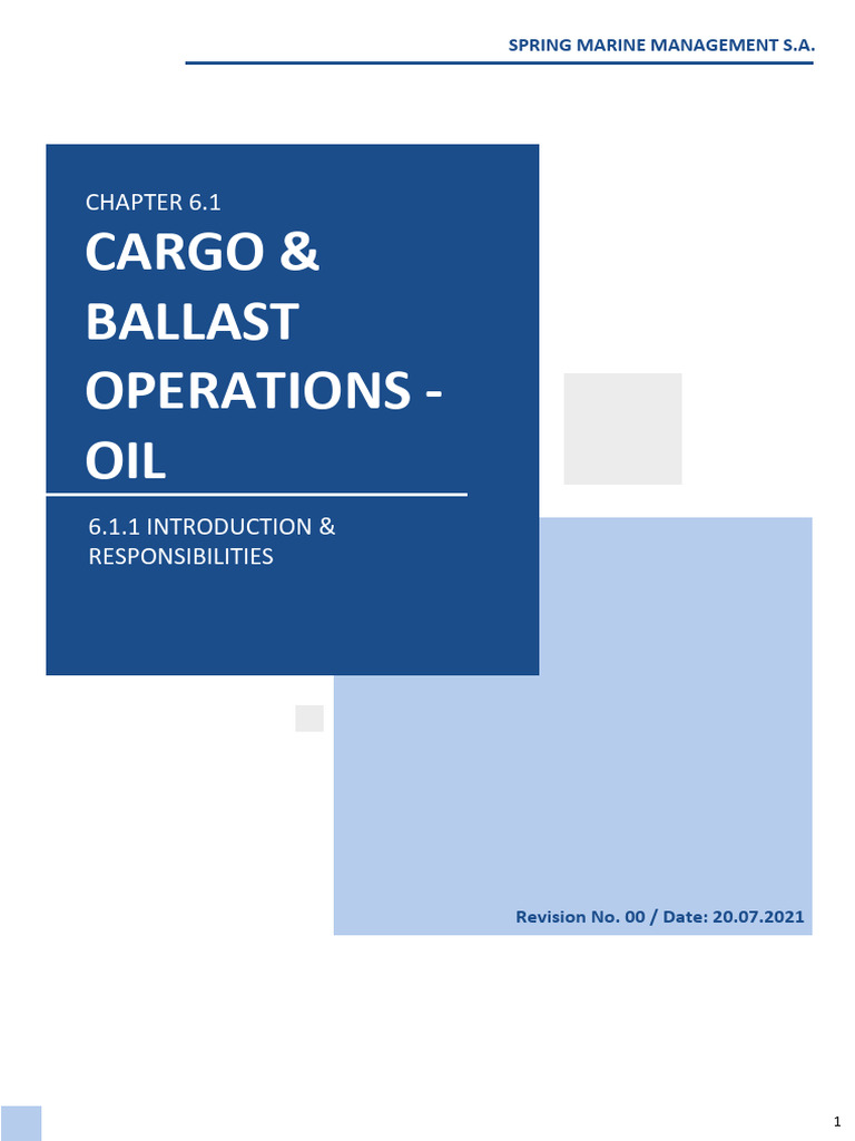 6.1 Cargo & Ballast Operations - Oil | PDF | Gasoline | Petroleum