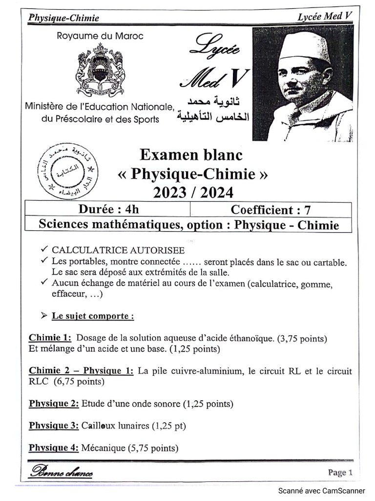 Simili SM - Lycée M5 - 2024 Compressé | PDF