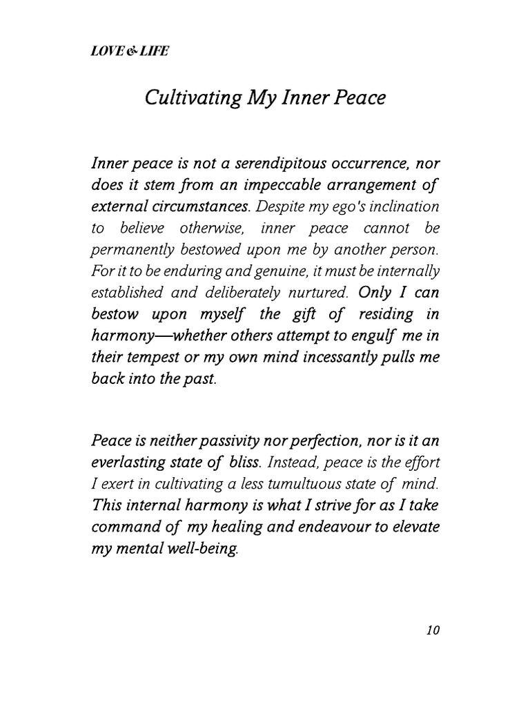 Cultivating My Inner Peace | PDF