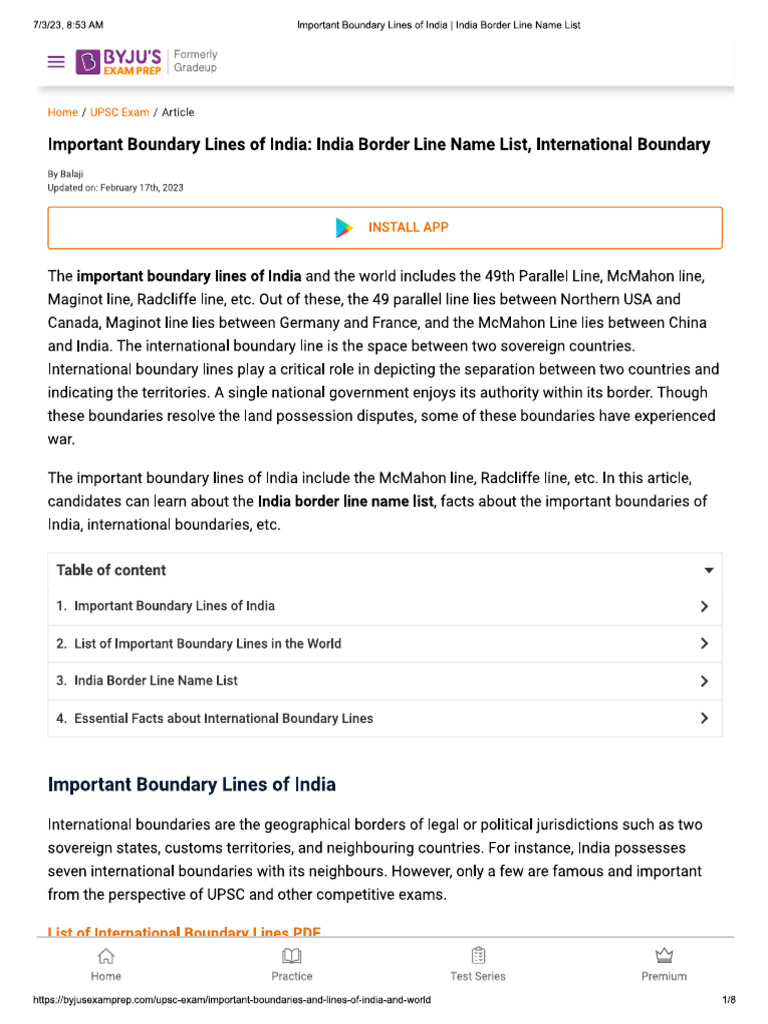 Imp Boundary Lines | PDF