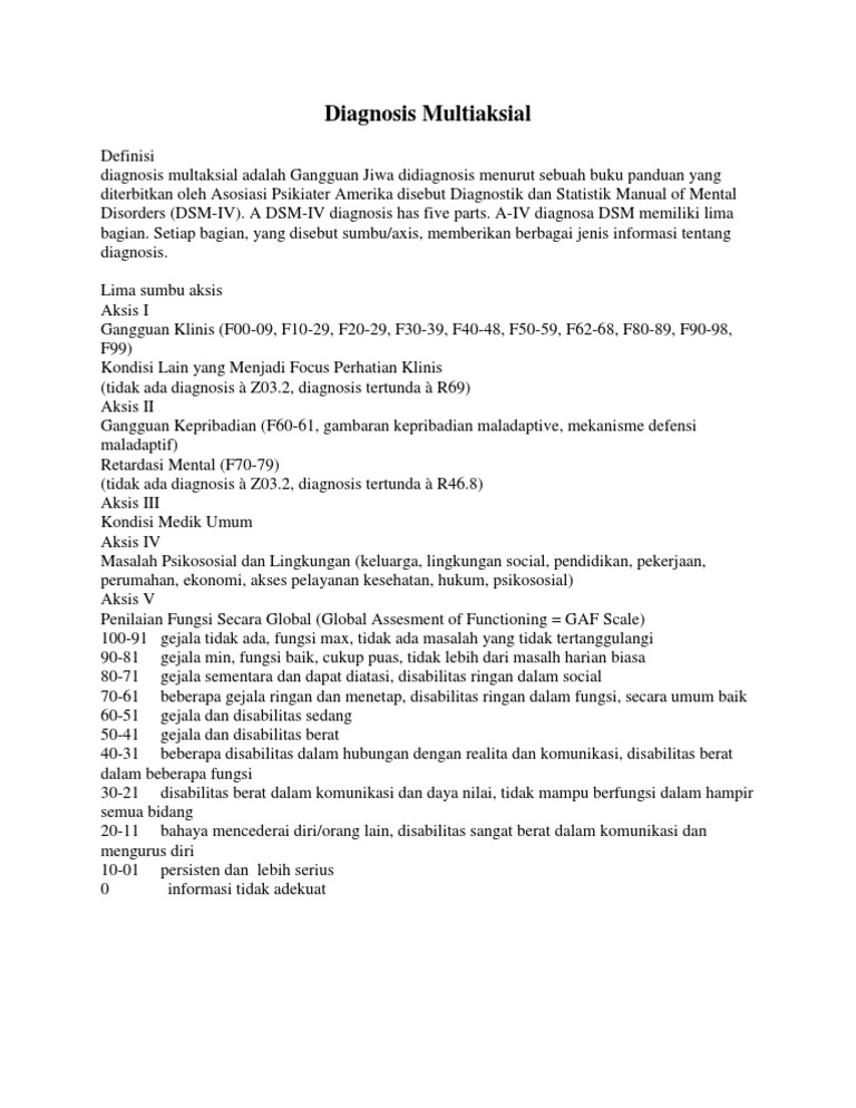 Diagnosis Multiaksial | PDF