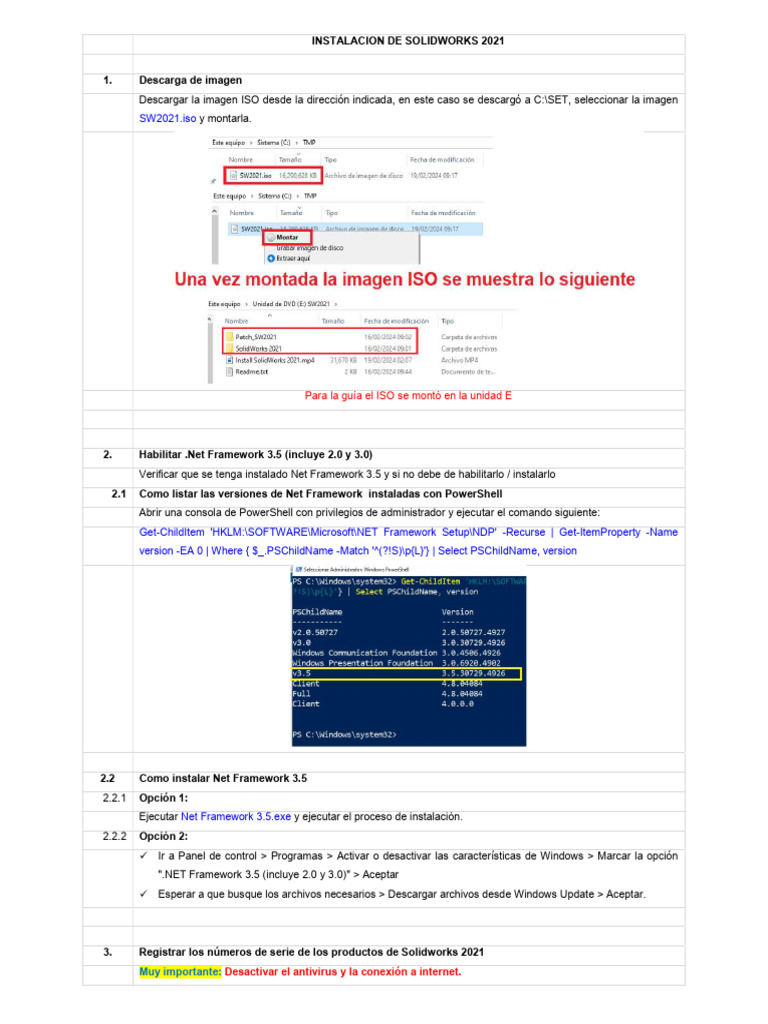 Guía de Instalación SolidWorks 2021 | PDF | .NET Framework | Software