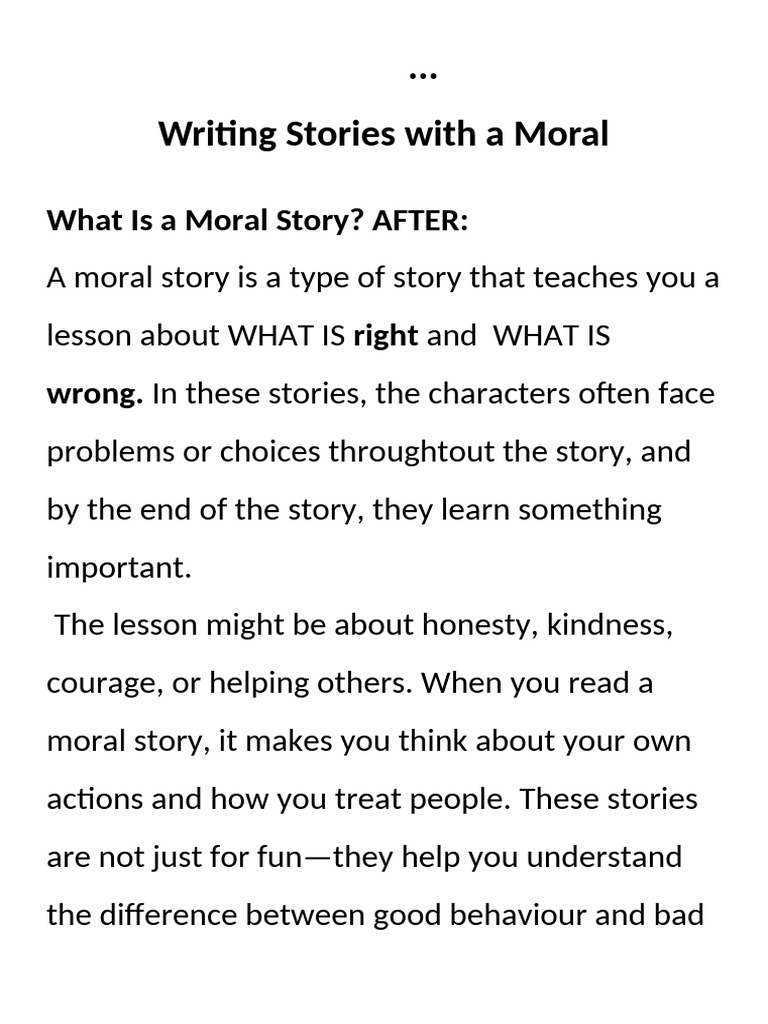Crafting Moral Stories Effectively | PDF
