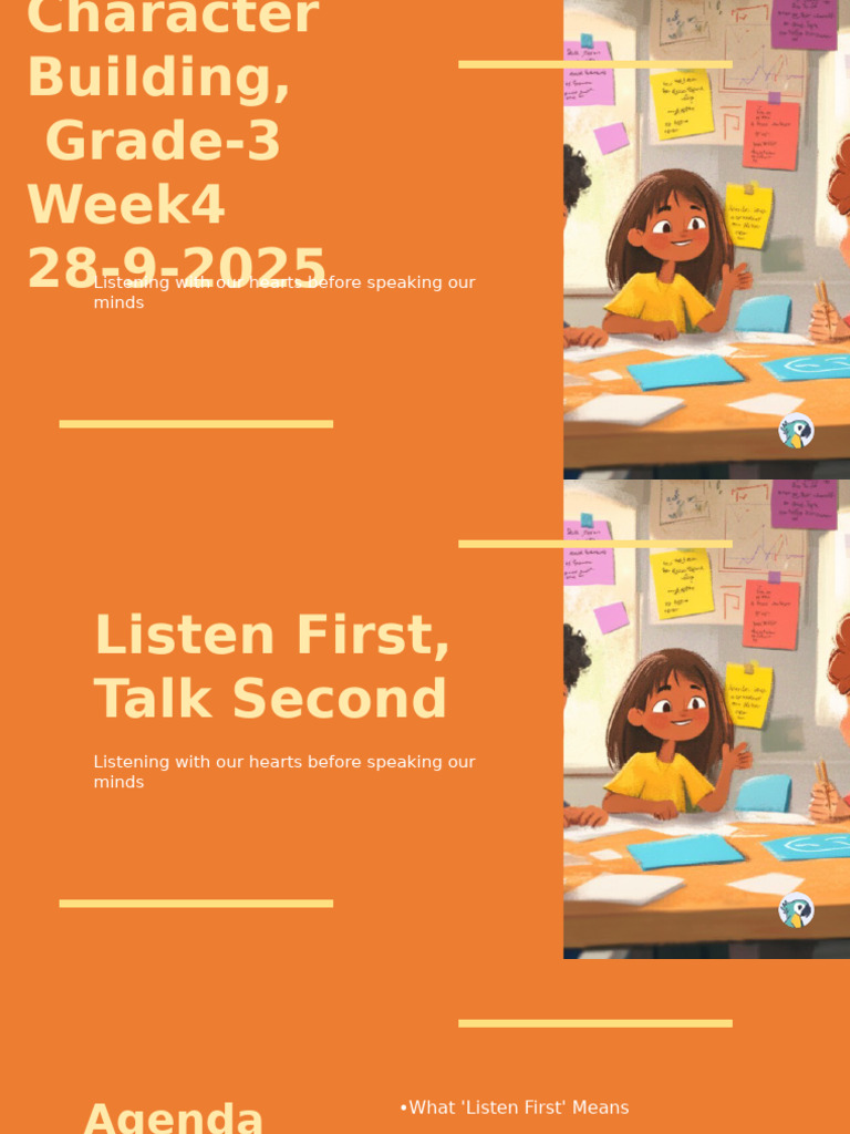 Listen First, Talk Second: Grade 3 Guide | PDF | Mind | Psychological ...