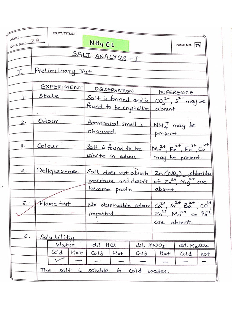 Chemistry Lab Record Grade 12 Part-3 (1 | PDF