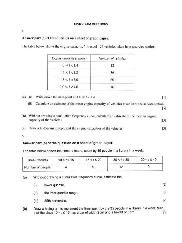 Histogram Questions | PDF