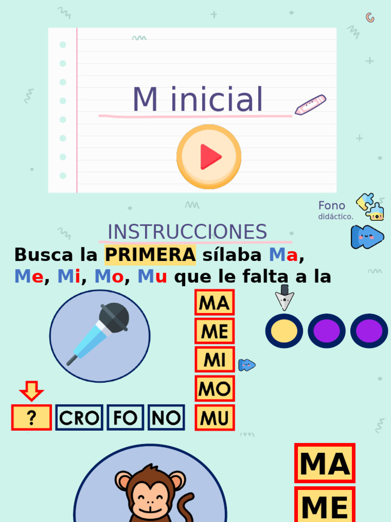 Actividades de sílabas iniciales M | PDF