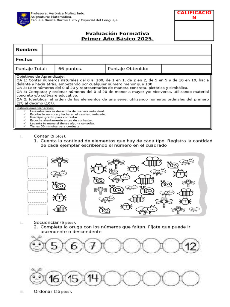 1° Evaluación Formativa | PDF