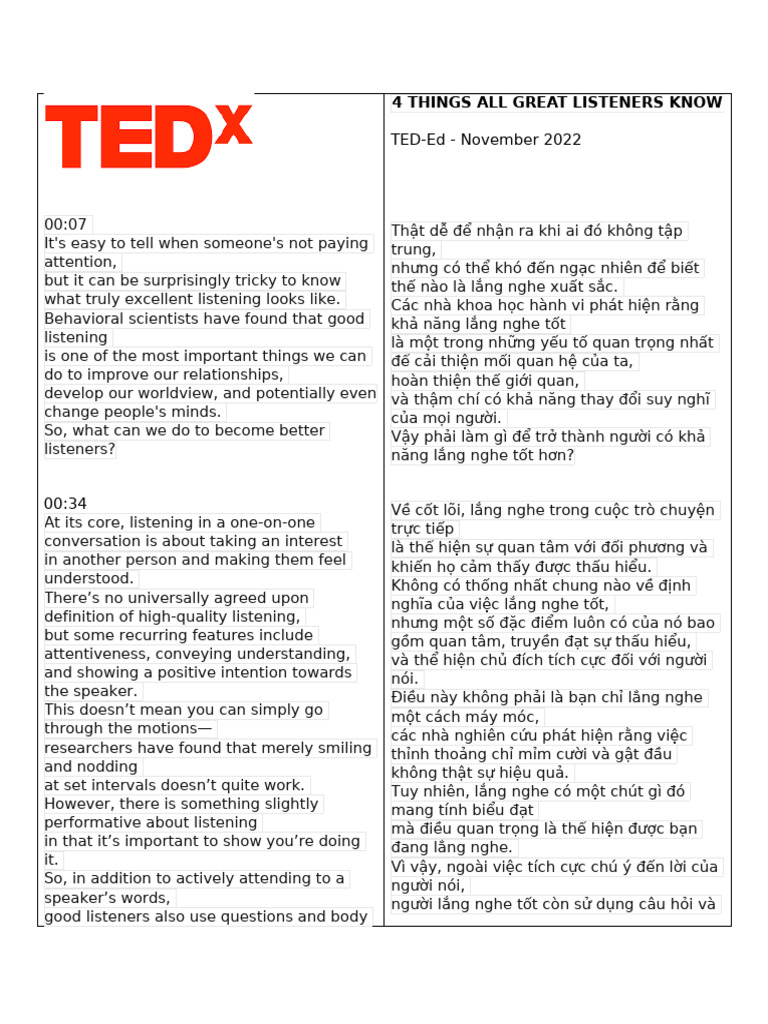 4 Things All Great Listeners Know | PDF
