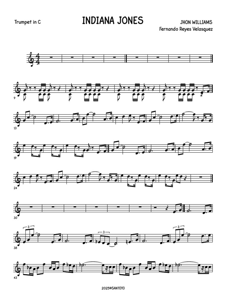 Indiana Jones Music Sheet | PDF