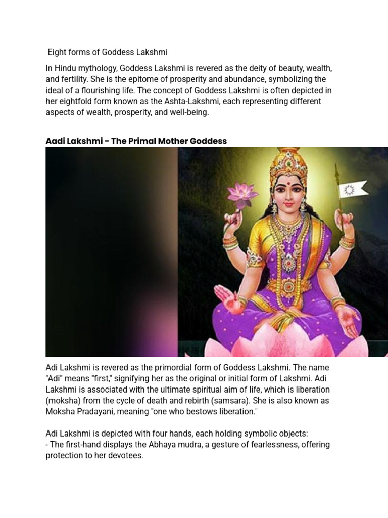 Ashta Lakshmi | PDF
