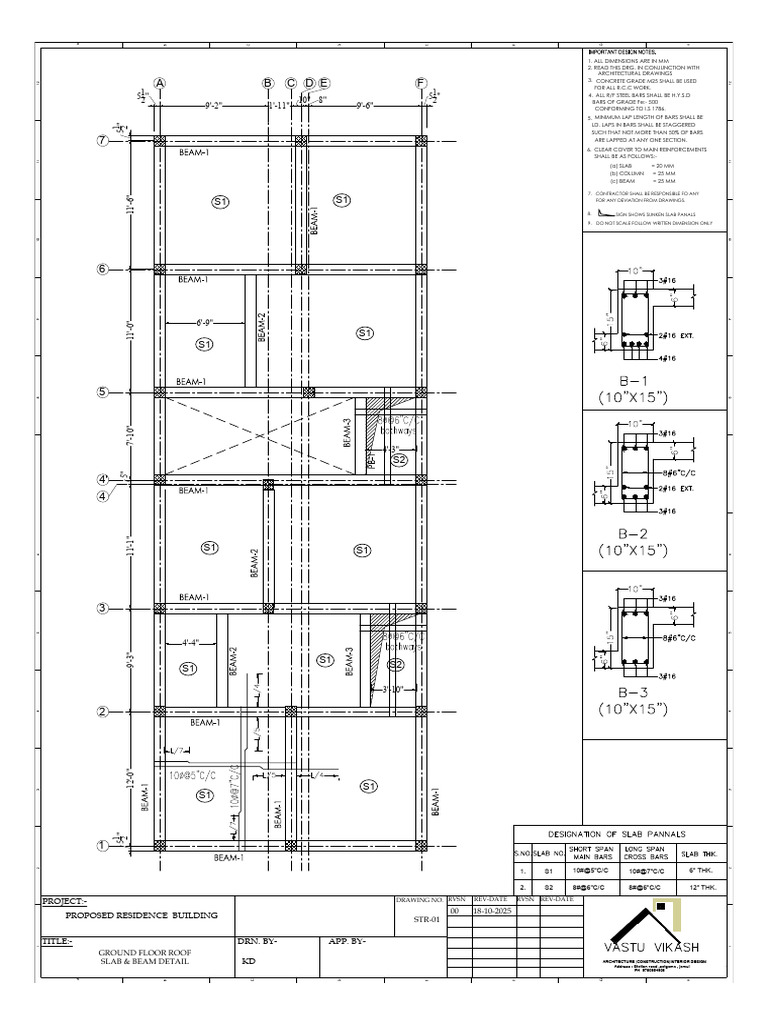 STR Vipin Ji - Ground Floor Slab & Beam Detail | PDF | Chess Theory | Chess