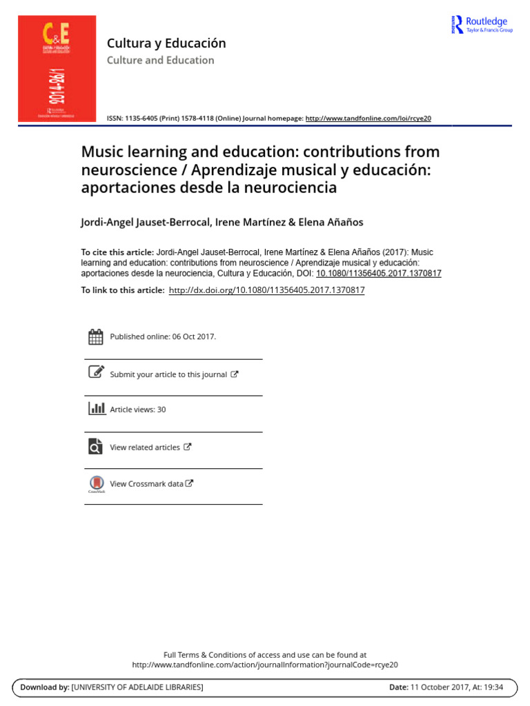 Music Education and Neuroscience Insights | PDF | Cerebral Cortex ...