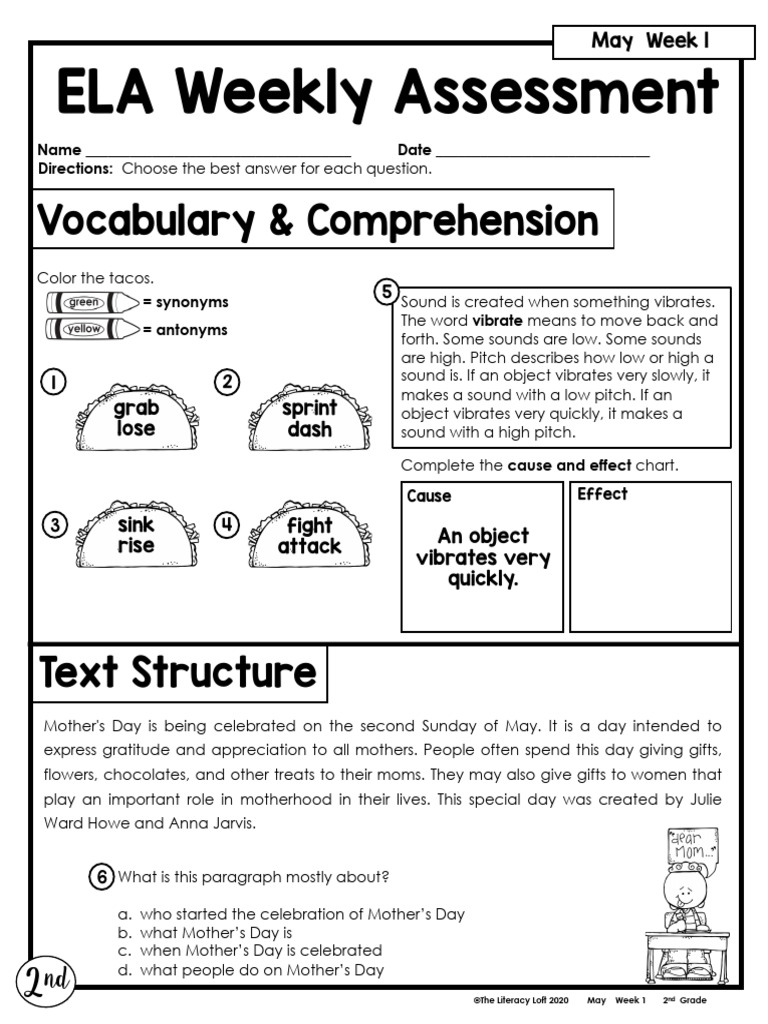 2nd Grade ELA Weekly Assessment Guide | PDF | Hoover Dam | Seed