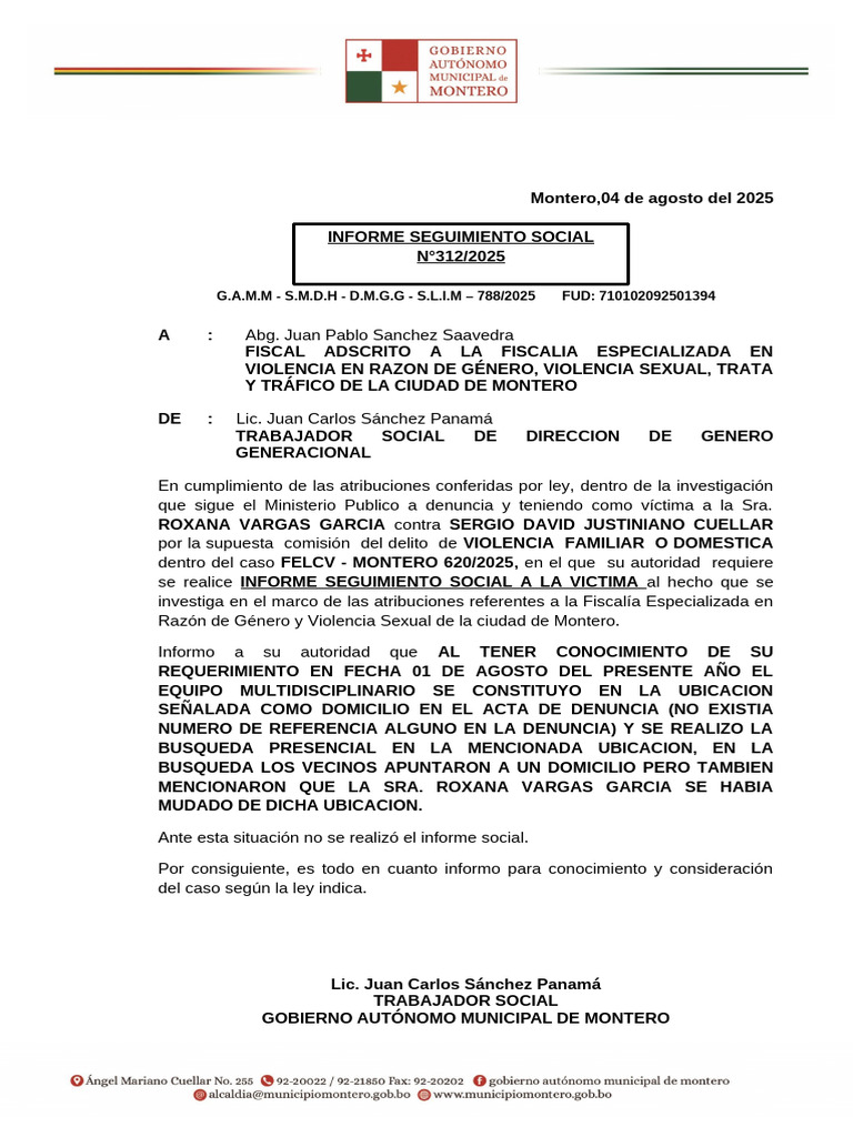 Roxana Vargas Garcia 620 - 2025 Seguimiento | PDF