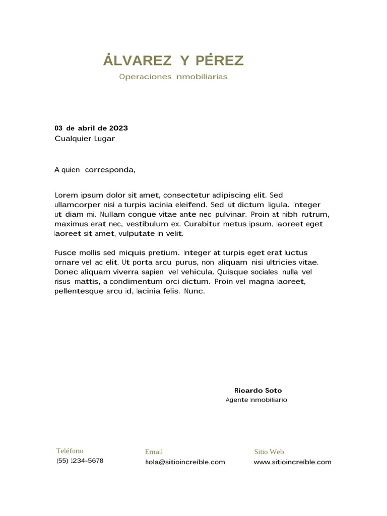 Membrete para Inmobiliaria Formal Gris y Beige | PDF