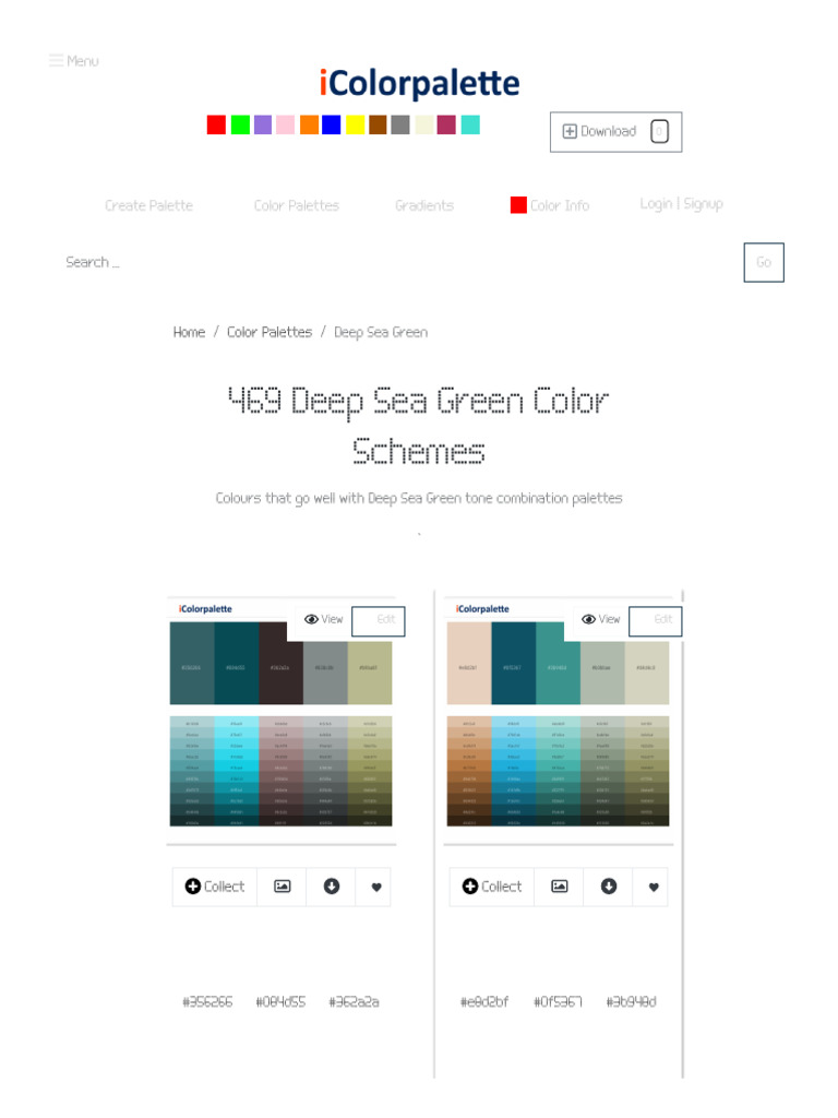 Deep Sea Green Color Combinations | PDF | Color | Psychophysics