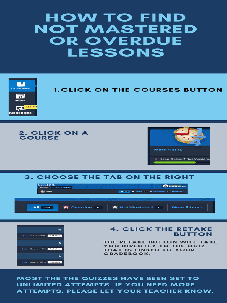 How To Find Not Mastered or Overdue Lessons | PDF