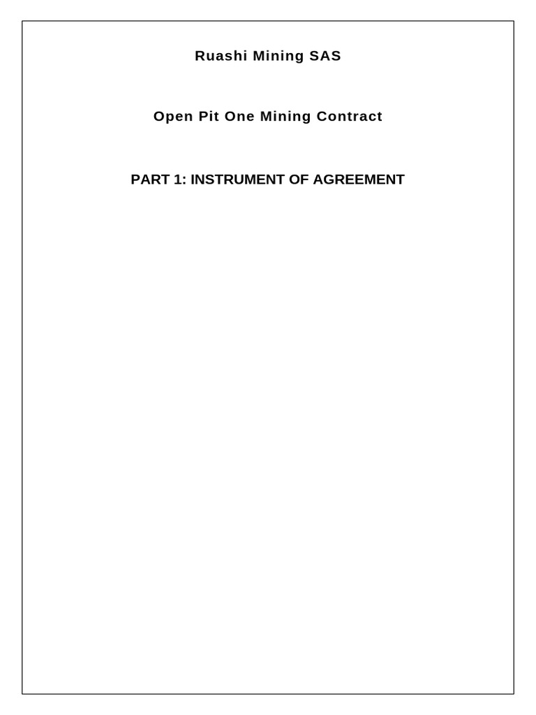 Part 1 - Instrument of Agreement - 2025 Contract (December 30) | PDF ...