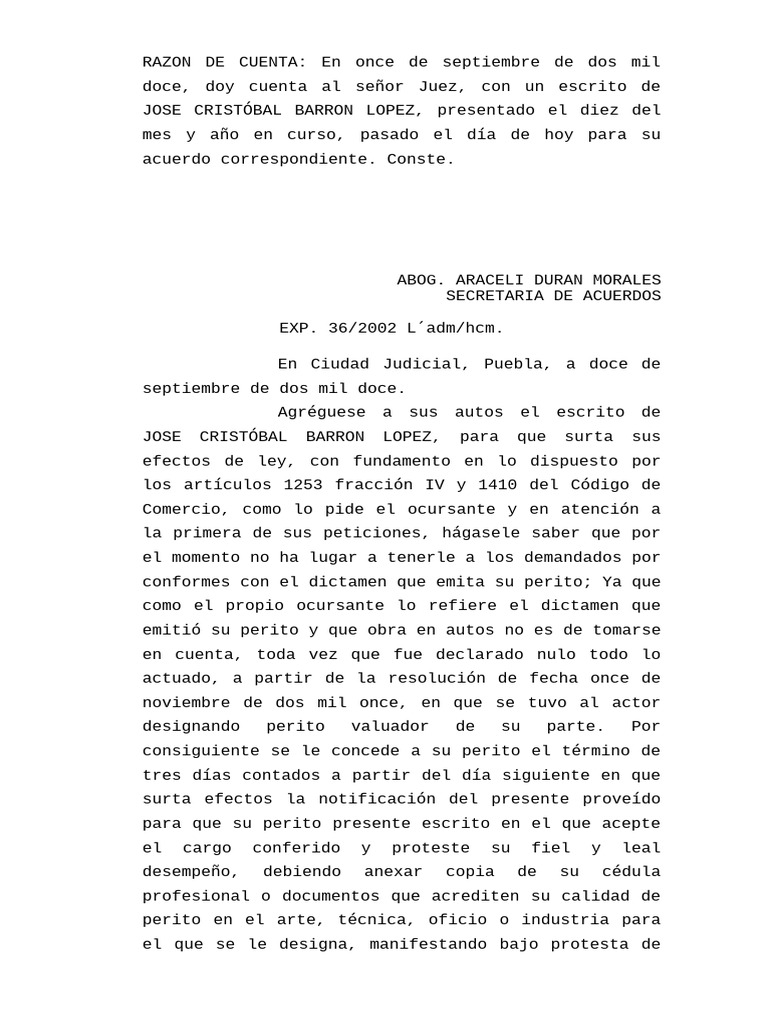 36-2 Acepte Cargo Perito | PDF | Testigo experto | Justicia