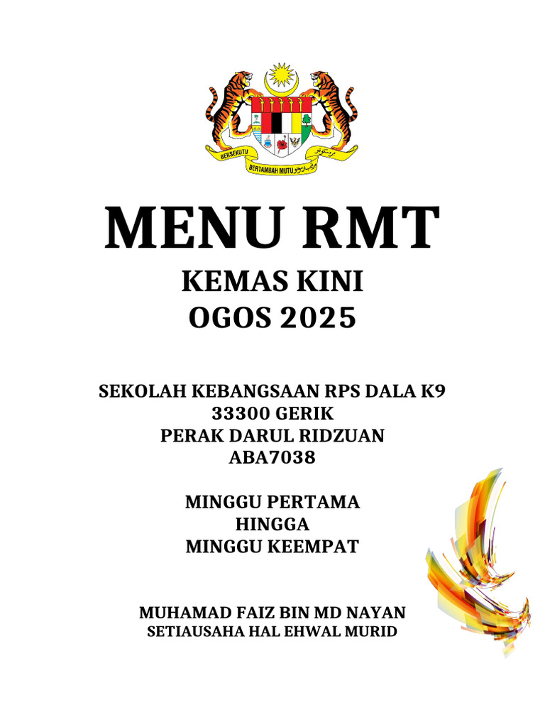Muka Depan Buku Menu | PDF