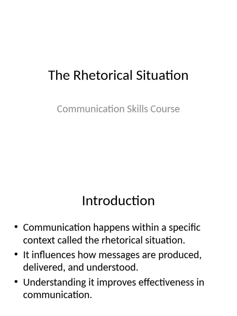 The Rhetorical Situation | PDF | Rhetoric | Persuasion