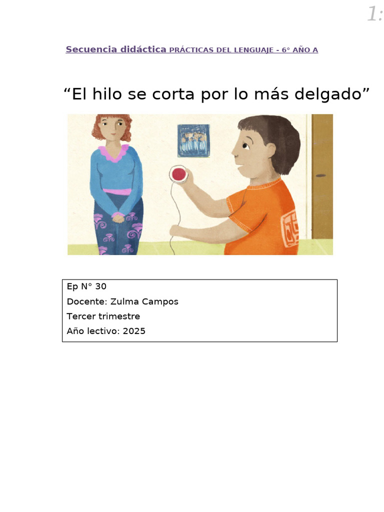 sECUENCIA El Hilo Se Corta Por Lo Mas Delgado | PDF | Puntuación ...