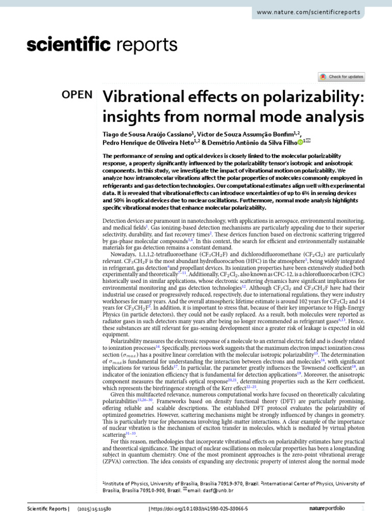 Vibrational Effects On Polarizability: Insights From Normal Mode ...