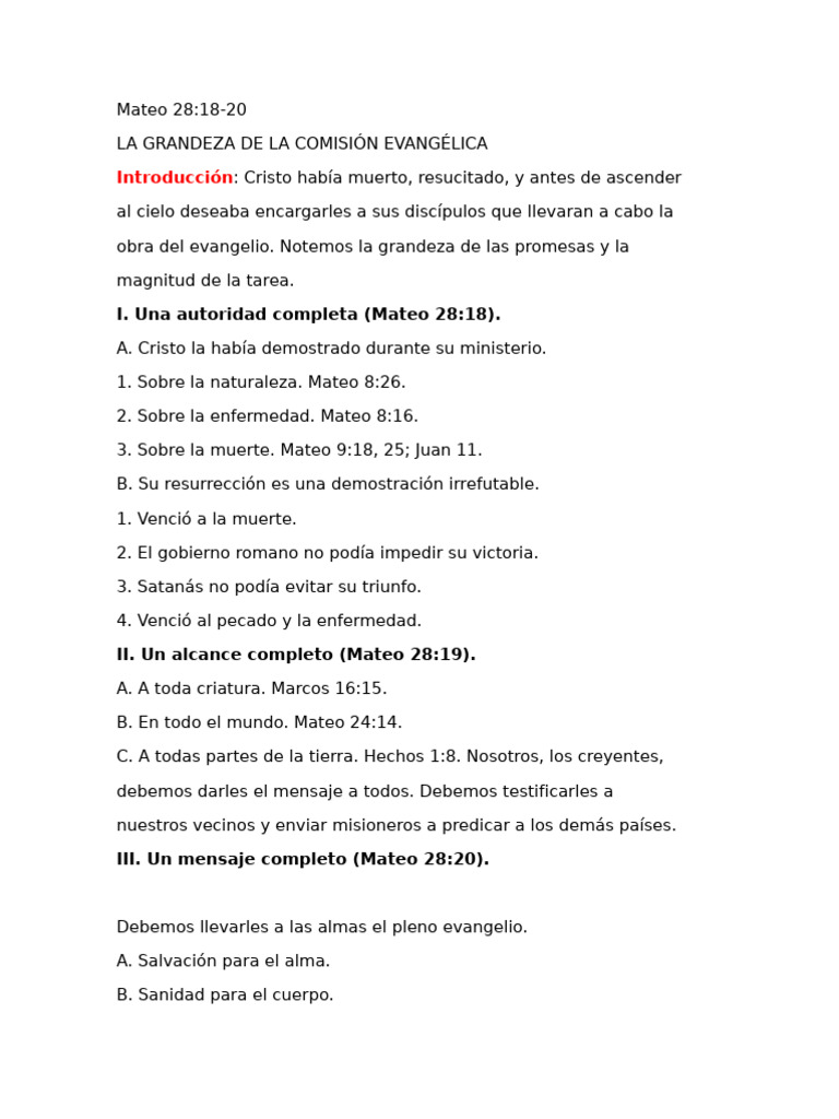 La Grandeza de la Gran Comisión | PDF