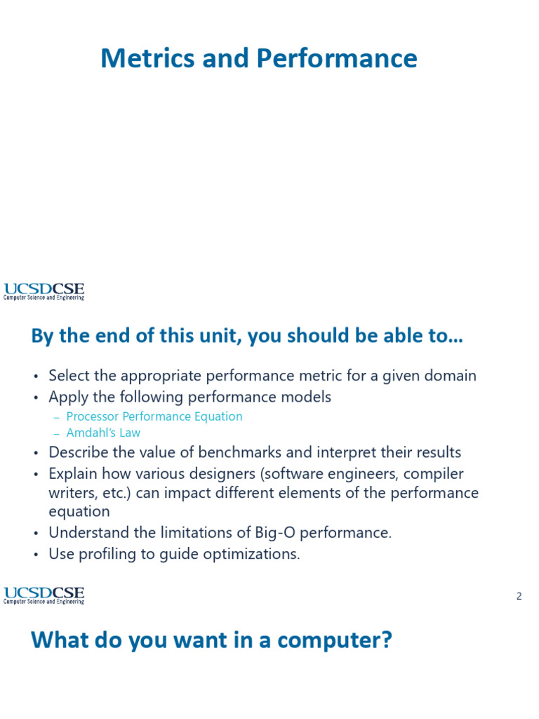 02 Metrics and Performance | PDF | Computing | Computer Engineering