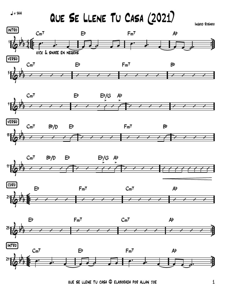 Letra y acordes de "Que Se Llene Tu Casa" | PDF