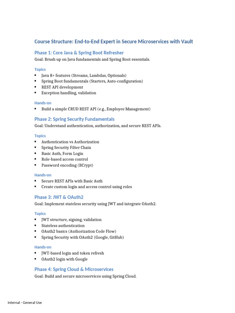 Secure Microservices Course Structure | PDF | Computer Engineering | Information Technology