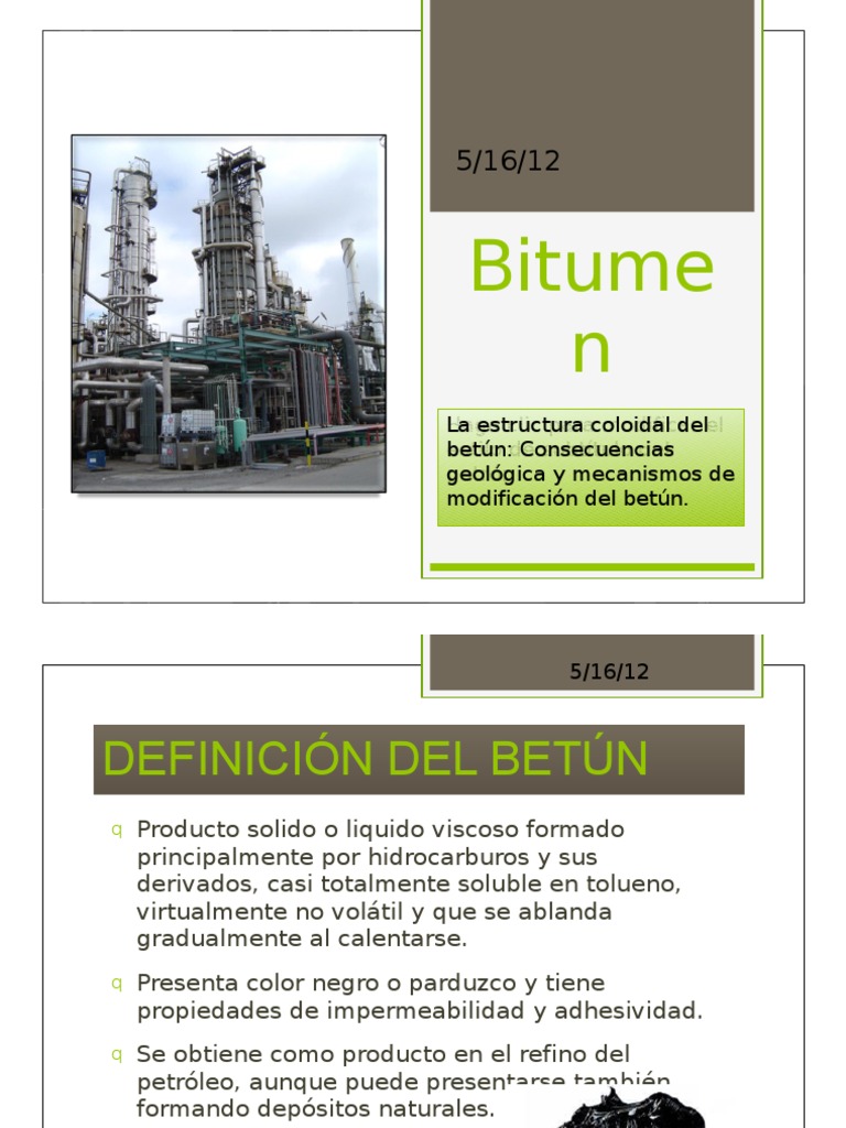 Bitumen | PDF | Asfalto | Destilación