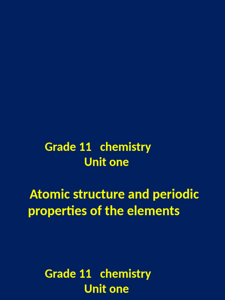 Chemistry Grade 11 Unit 1 Part 1 Summer Class Note | PDF | Atoms ...