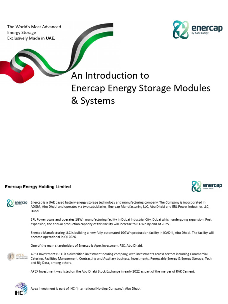 ERL Power Industries: UAE Energy Storage Solutions | PDF | Lithium Ion ...