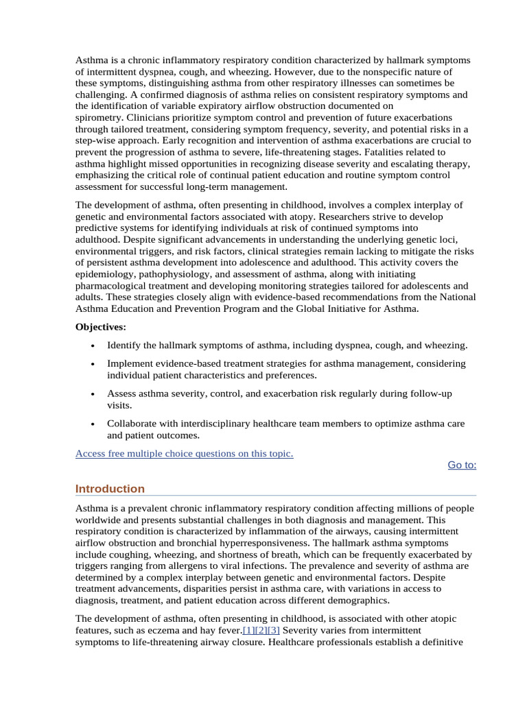 Understanding Asthma: Diagnosis and Management | PDF | Asthma | Exhalation
