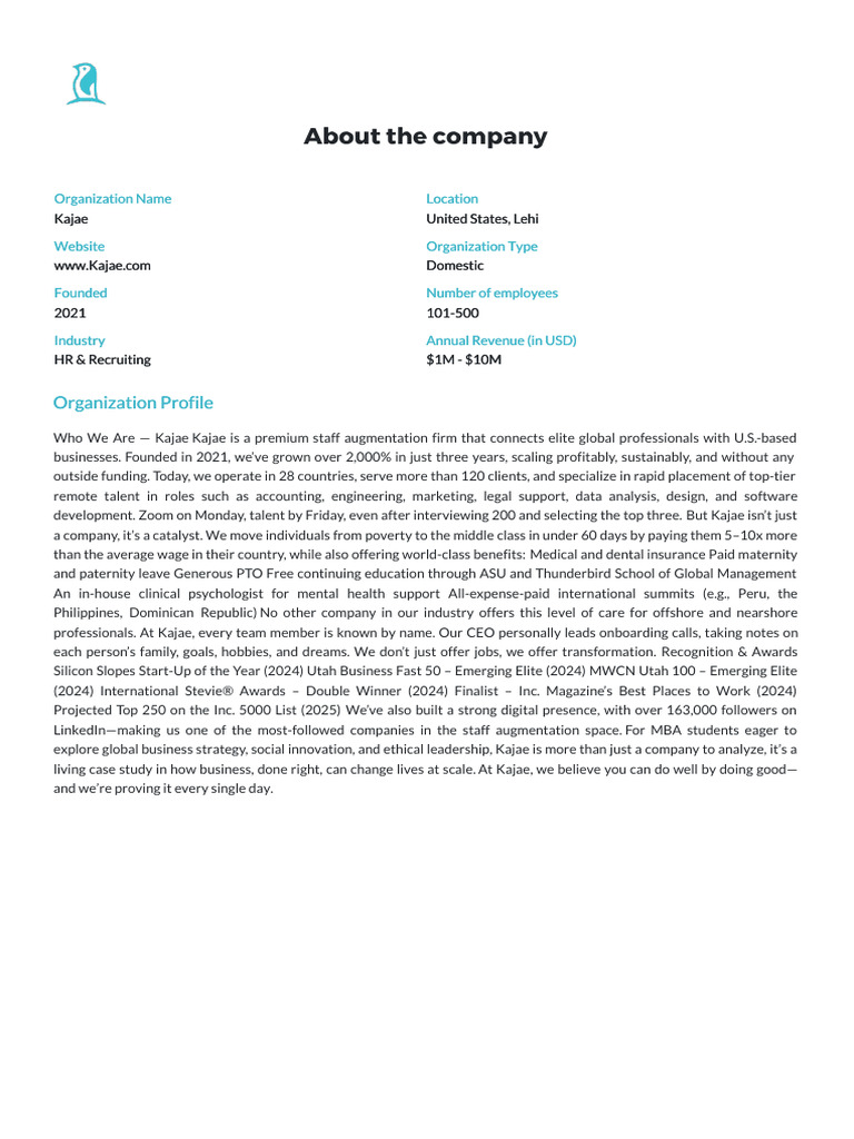 Kajae-Next Level Kajae Building On 2010 Growth | PDF | Employee ...
