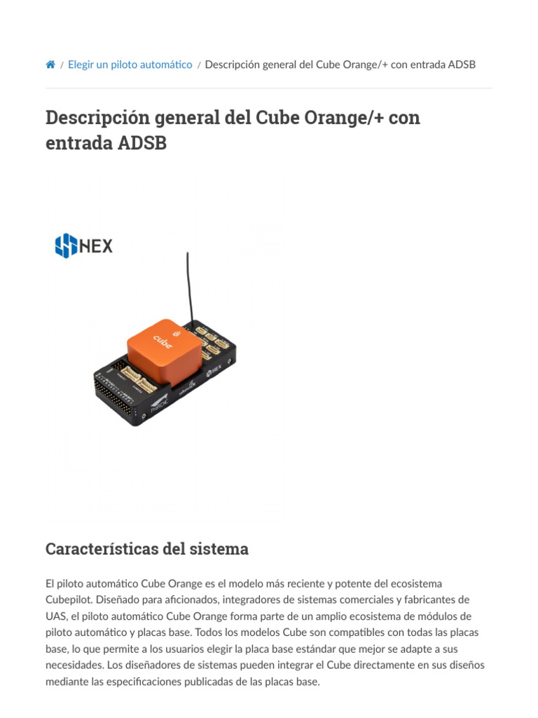 Cube Orange+: Piloto Automático Avanzado | PDF | Voltio | Memoria de ...