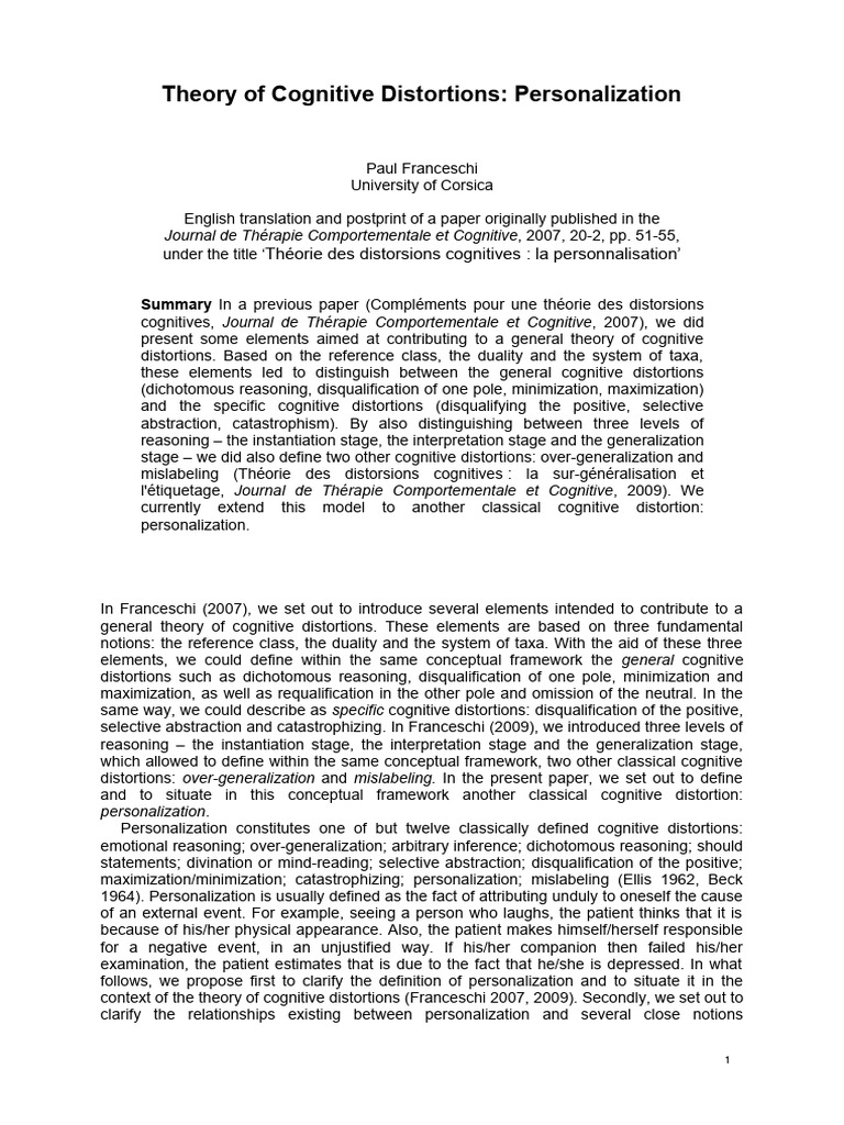 02 - Franceschi, P. (2009) - Theory of Cognitive Distortions ...