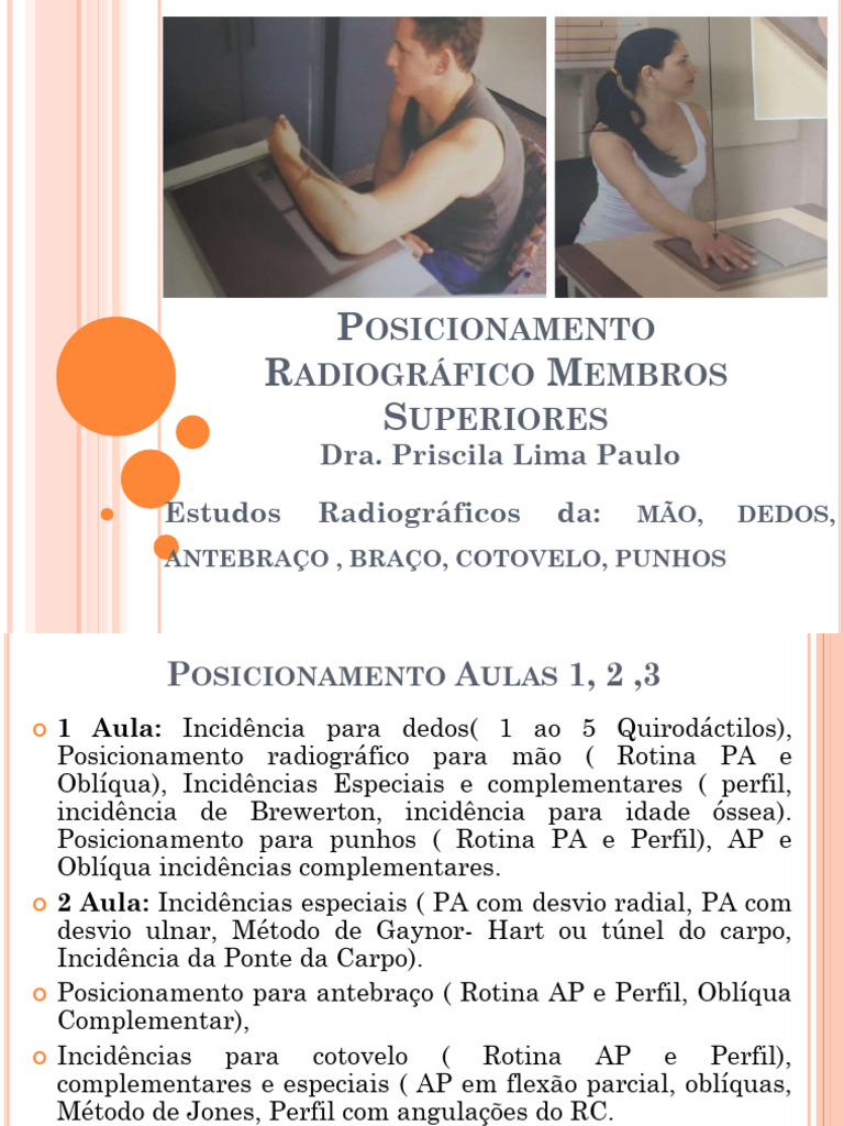 Posicionamento Radiográfico dos Membros Superiores | PDF | Cotovelo | Mão