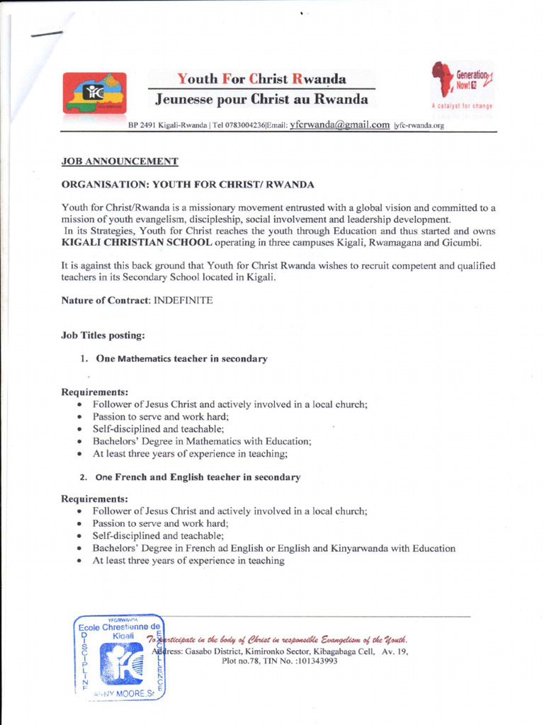 Job Announcement Teachers | PDF