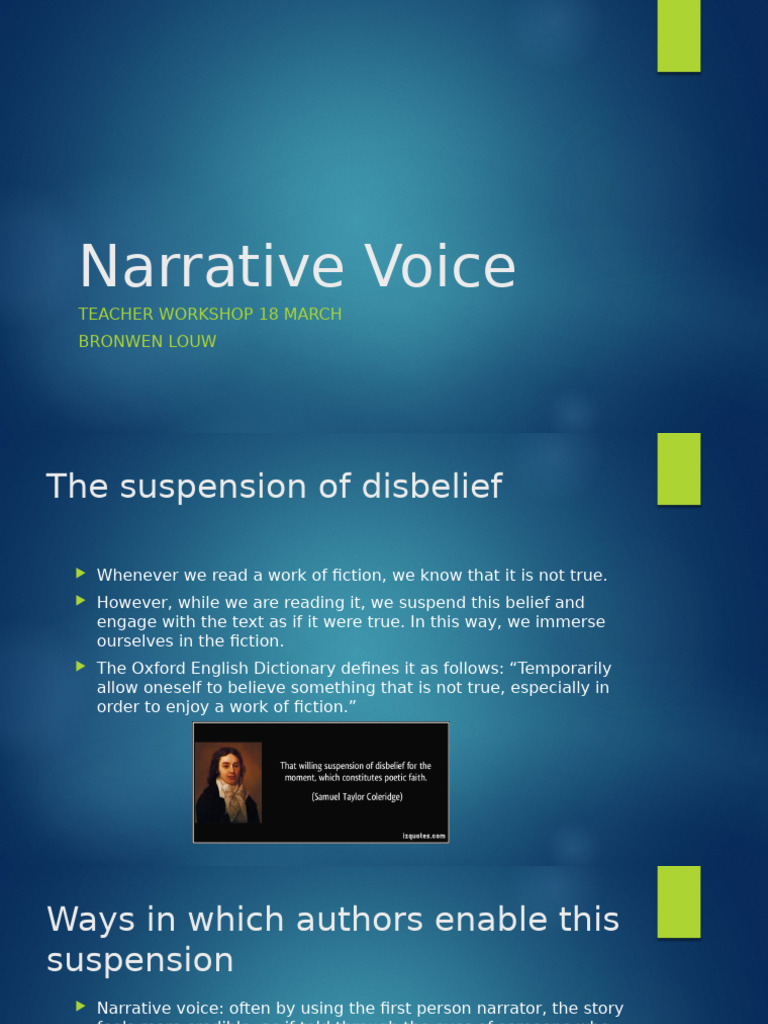 Narrative Voice Life of Pi Workshop | PDF | Narration