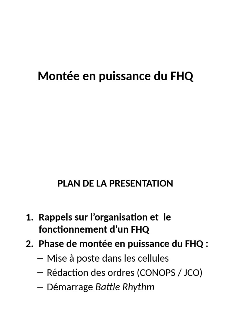 Montée en puissance du FHQ : Guide complet | PDF | Économie d ...
